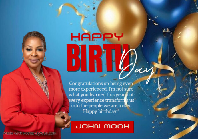 Blue Pastel Birthday A4 Template | PosterMyWall