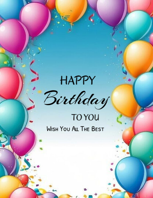 Blue Pastel Birthday Celebration Flyer (us Letter) Template | PosterMyWall