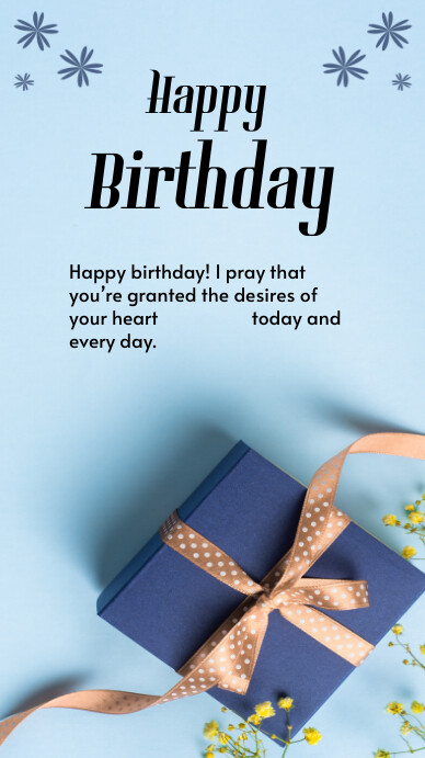 Blue Pastel Birthday Wish Cards Instagram St Template | PosterMyWall