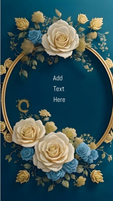 Copy of Blue Pastel Circular Floral Frame Instagram | PosterMyWall