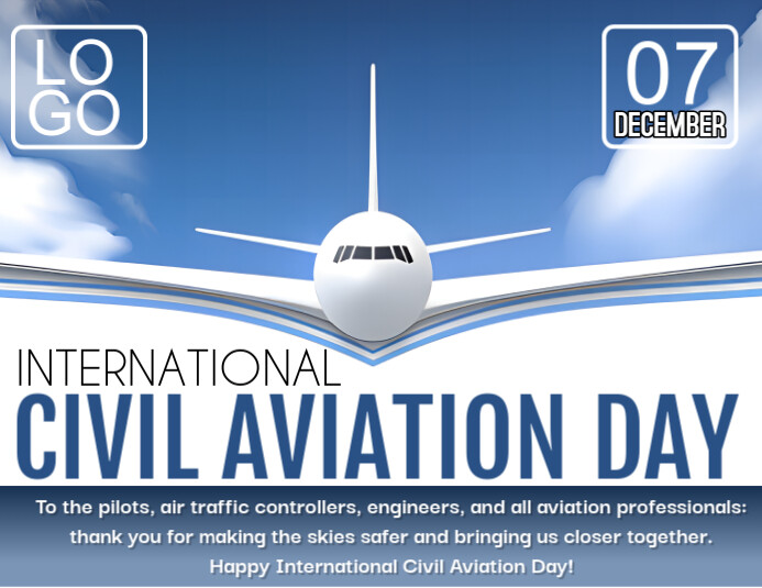 Blue Pastel Civil Aviation Day Flyer (us Letter) Template | PosterMyWall