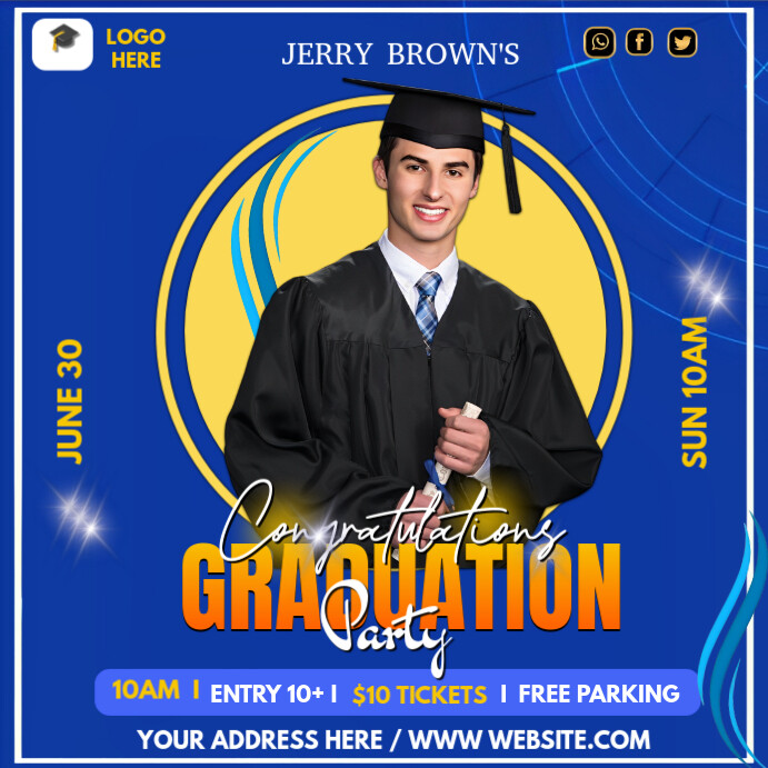 Copy of Blue Pastel Congratulations Graduation Party Instagram Post ...