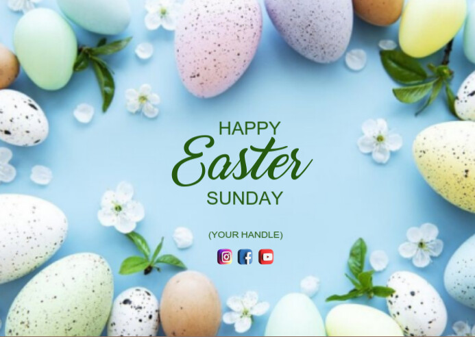 Copy of Blue Pastel Easter Sunday Postcard | PosterMyWall