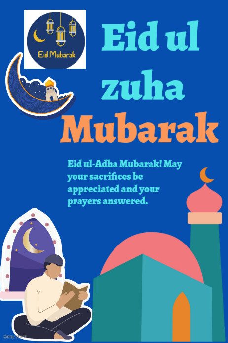 Copy of Blue Pastel Eid Card Poster | PosterMyWall