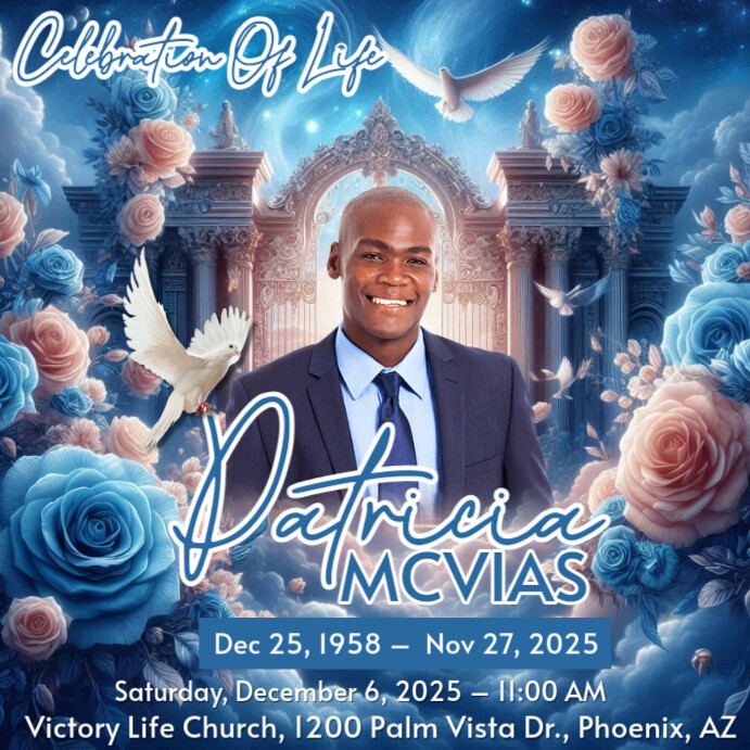Blue Pastel Funeral Memorial Announcement Flyer Instagram Post Template ...