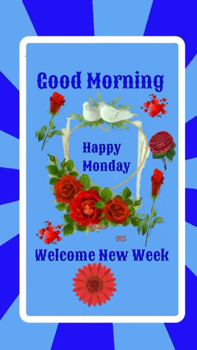 Blue Pastel Good Morning Monday Instagram Reel Template | PosterMyWall