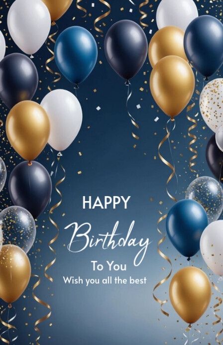 Blue Pastel Happy Birthday Celebration Tabloid Template | PosterMyWall