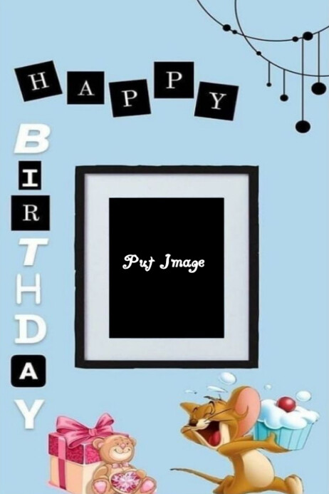 Blue Pastel Happy Birthday Poster Modelo | PosterMyWall