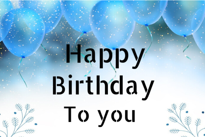 Blue Pastel Happy Birthday To You Poster Template | PosterMyWall