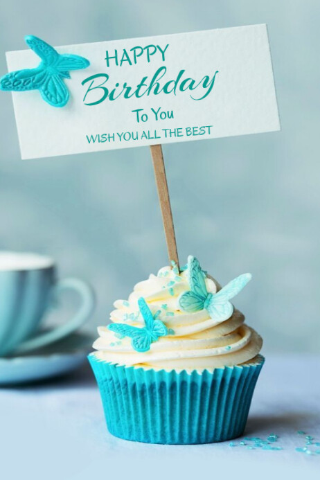 Copy of Blue Pastel Happy Birthday To You Poster | PosterMyWall