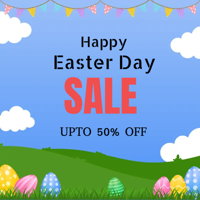 Copy of Blue Pastel Happy Easter Day Sales Instagram Post | PosterMyWall