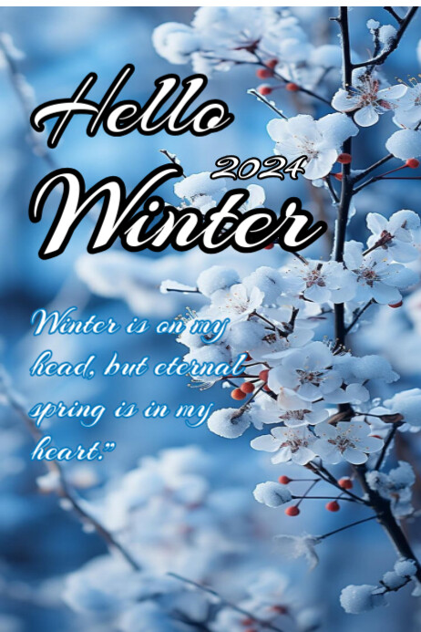 Copy of Blue Pastel Hello Winter 2024 Poster | PosterMyWall