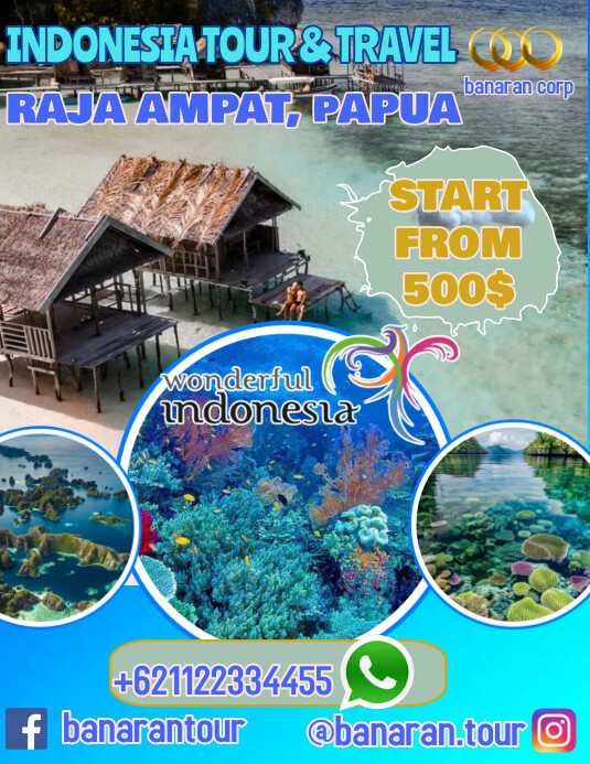 Copy of Blue Pastel Indonesia Tour And Ravel Raja Amp | PosterMyWall