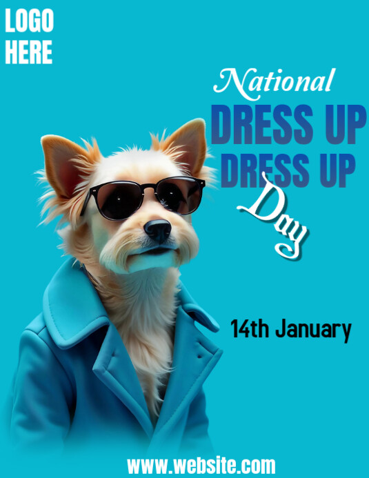 Blue Pastel National Dress Up Your Pet Day Flyer (us Letter) Template ...