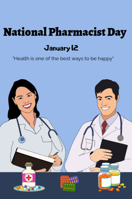 Blue Pastel National Pharmacist Day Poster Template | PosterMyWall