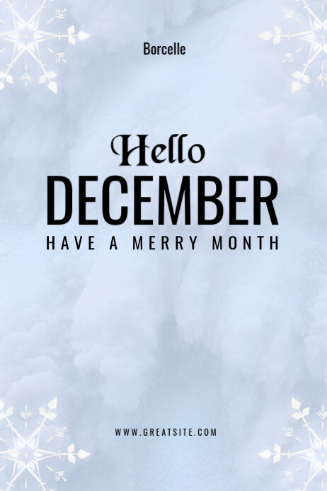 Copy of Blue Pastel White Background Joyful Hello December Poster ...