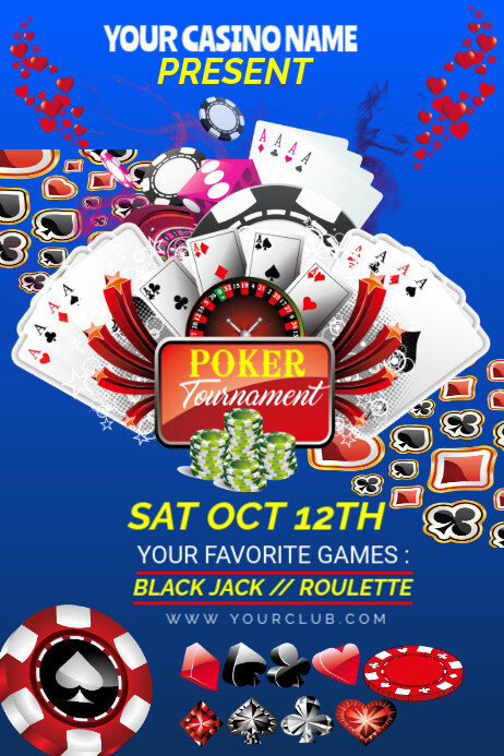 Blue Poker Tournament Poster Template | PosterMyWall