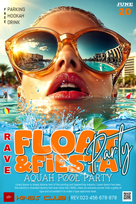 Blue Pool Party Poster Template | PosterMyWall
