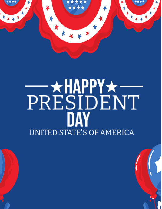 Plantilla de Blue President Day Template Flyer (us Letter) | PosterMyWall