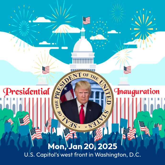 Blue Presidential Inauguration 2025 Instagram Post Template | PosterMyWall