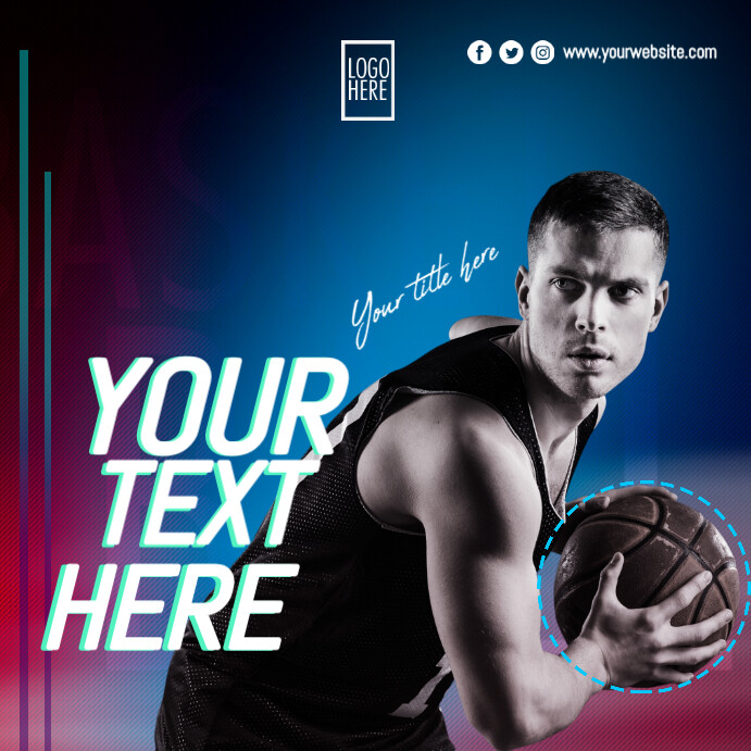 Blue Pro Basketball Sport Player Template | PosterMyWall