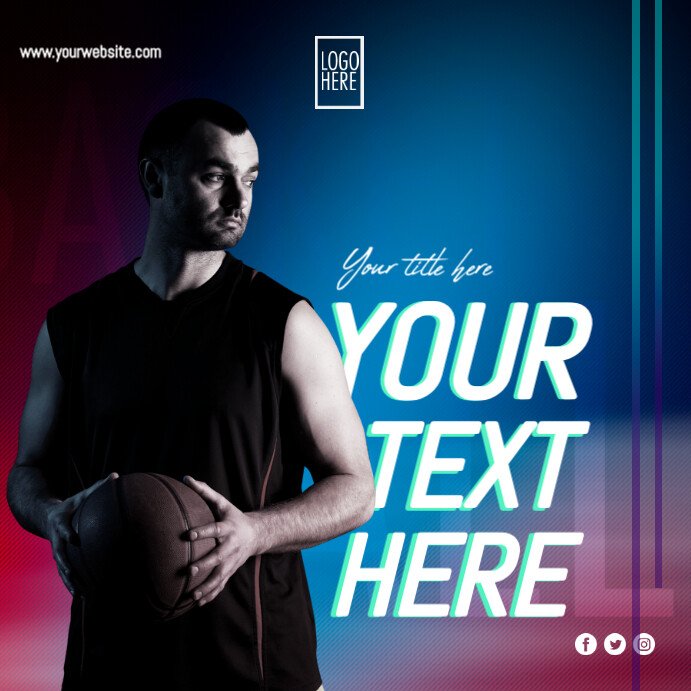Blue Pro Basketball Sport Player Template | PosterMyWall