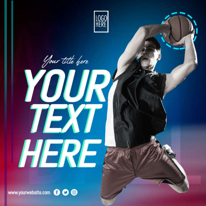 Blue Pro Basketball Sport Player Template | PosterMyWall