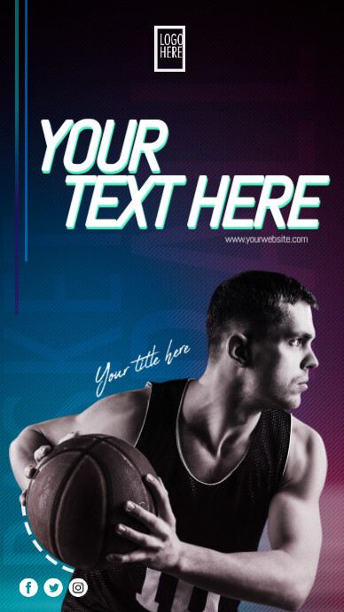 Blue Pro Basketball Sport Player INSTAGRAM ST Template | PosterMyWall