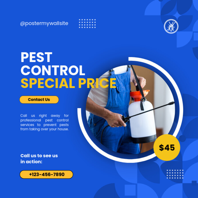 Blue Profesional Pest Control Pos Instagram Template | PosterMyWall
