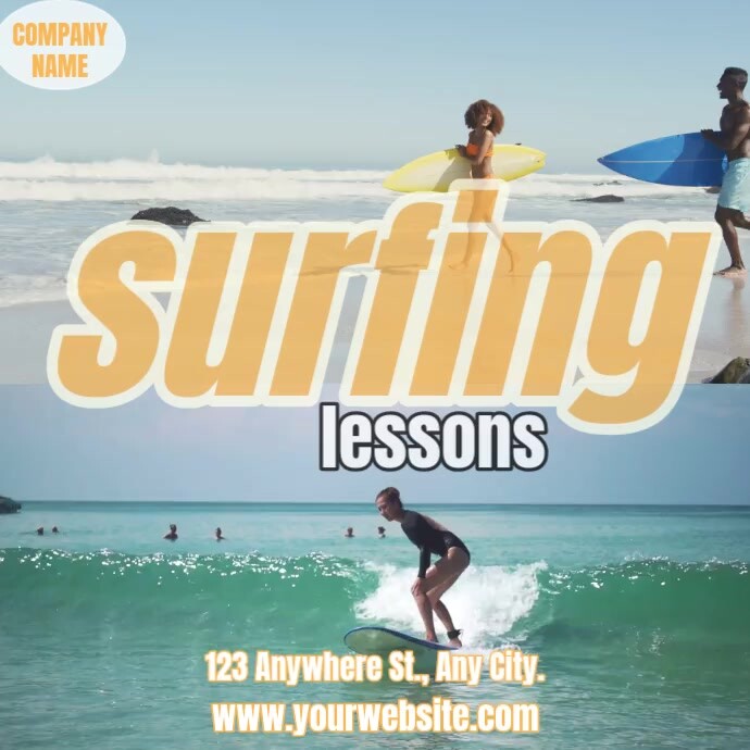 Blue Profesional Surfing Classes Pos Instagram Template | PosterMyWall