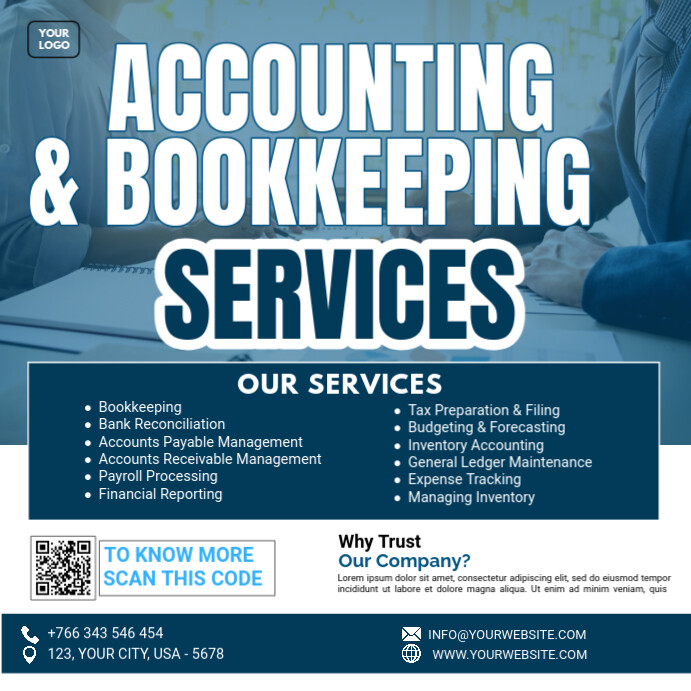 Copy of Blue Professional Accounting And Bookkeeping Instagram Post ...