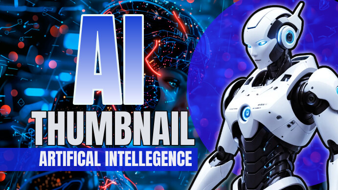 Blue Professional Ai Youtube Thumbnail Template | PosterMyWall