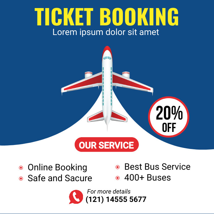 Copy of Blue Professional Air Ticket Booking Offer I | PosterMyWall