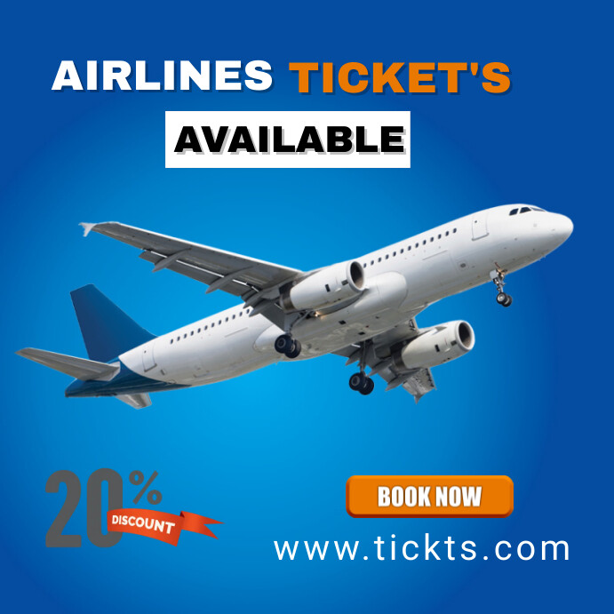 Blue Professional Airlines Ticket Available Template | PosterMyWall