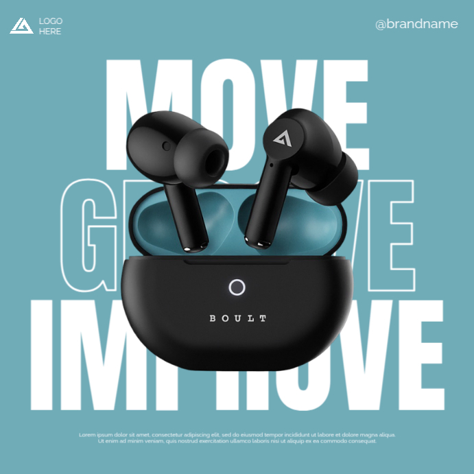 Blue Professional Airpod Brand Instagram Post Template | PosterMyWall