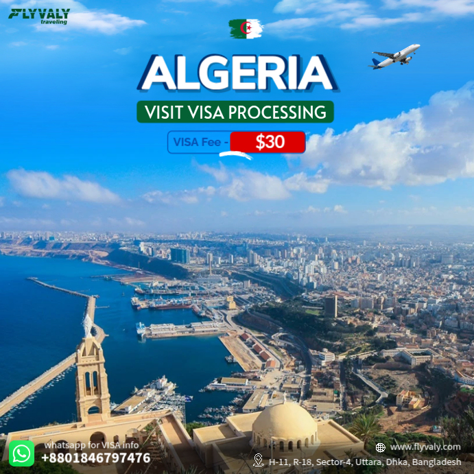 Plantilla de Blue Professional Algeria Visa Processing Ads Design ...