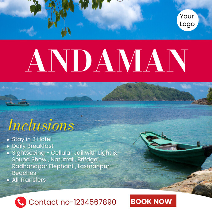 Blue Professional Andaman Instagram Post Template | PosterMyWall