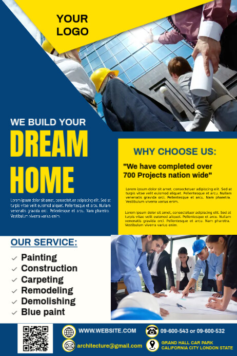 Blue Professional Architect Company Promotion Poster Template ...