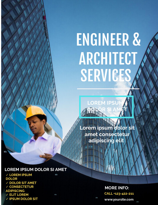 Blue Professional Architecture Flyer (us Let Template | PosterMyWall