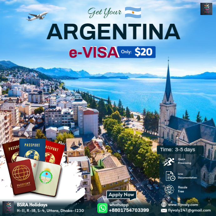 Modèle Blue Professional Argentina Evisa Poster Design Template ...