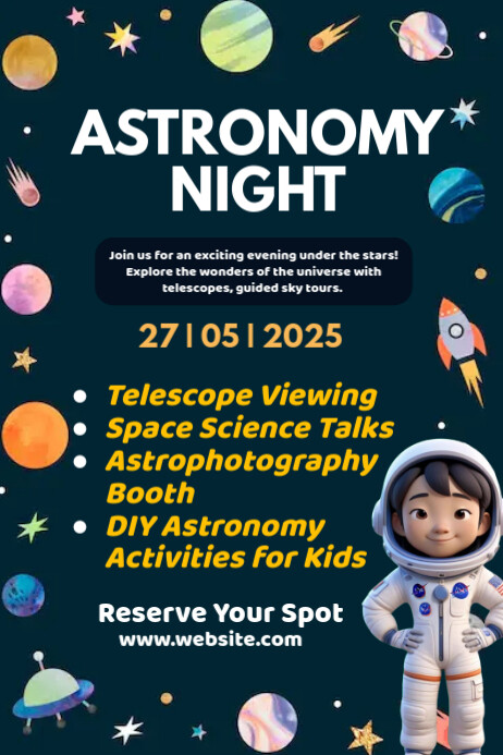 Copy of Blue Professional Astronomy Night Poster | PosterMyWall