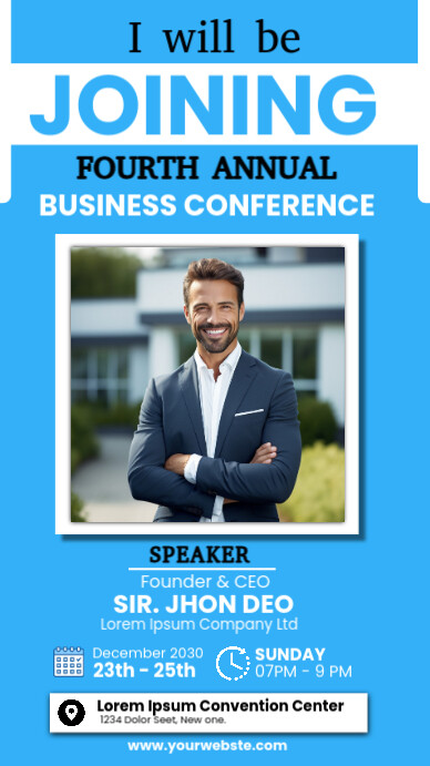 Blue Professional Attending Event Instagram Story Template | PosterMyWall