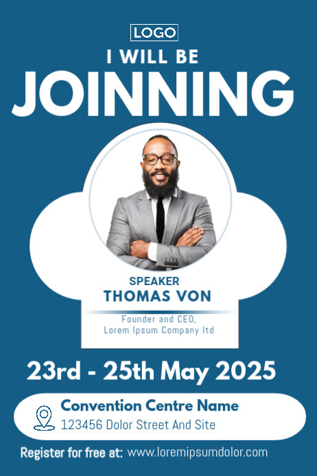 Blue Professional Attending Event Poster Template | PosterMyWall