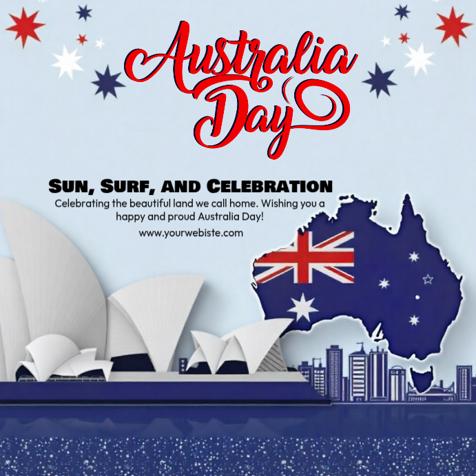 Blue Professional Australia Day Instagram Post Template | PosterMyWall