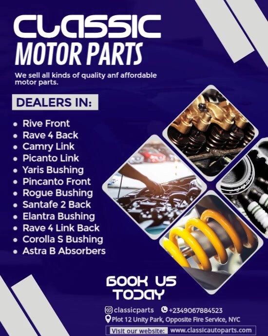 Copy of Blue Professional Auto Spare Parts Template Instagram Portrait ...