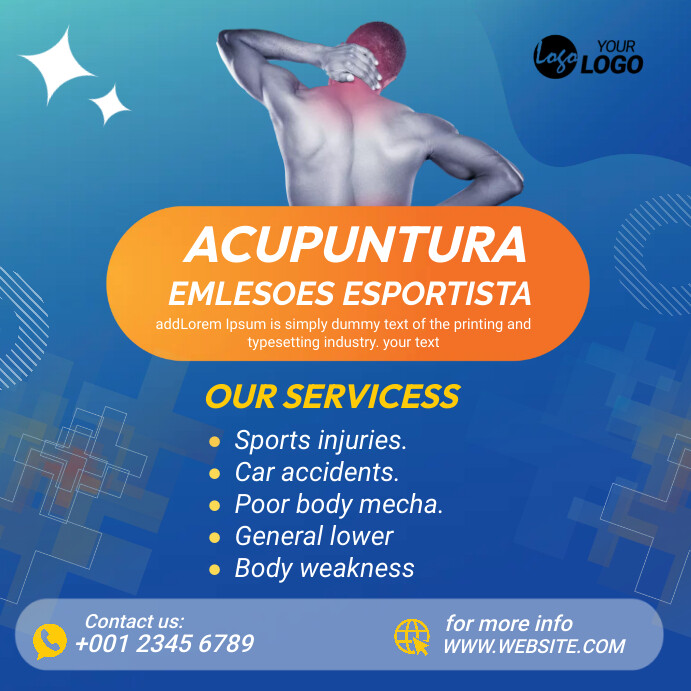 Blue Professional Back Pain Ads Instagram Pos Template | PosterMyWall