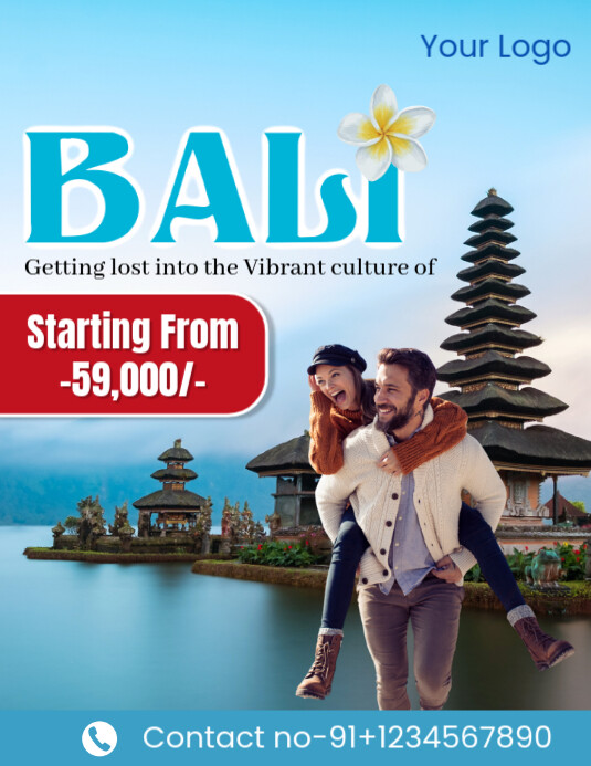 Blue Professional Bali Flyer (us Letter) Template | PosterMyWall