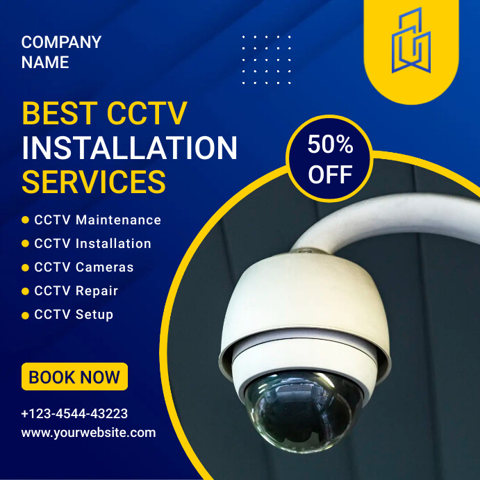 Blue Professional Best Cctv Installation Serv Template | PosterMyWall