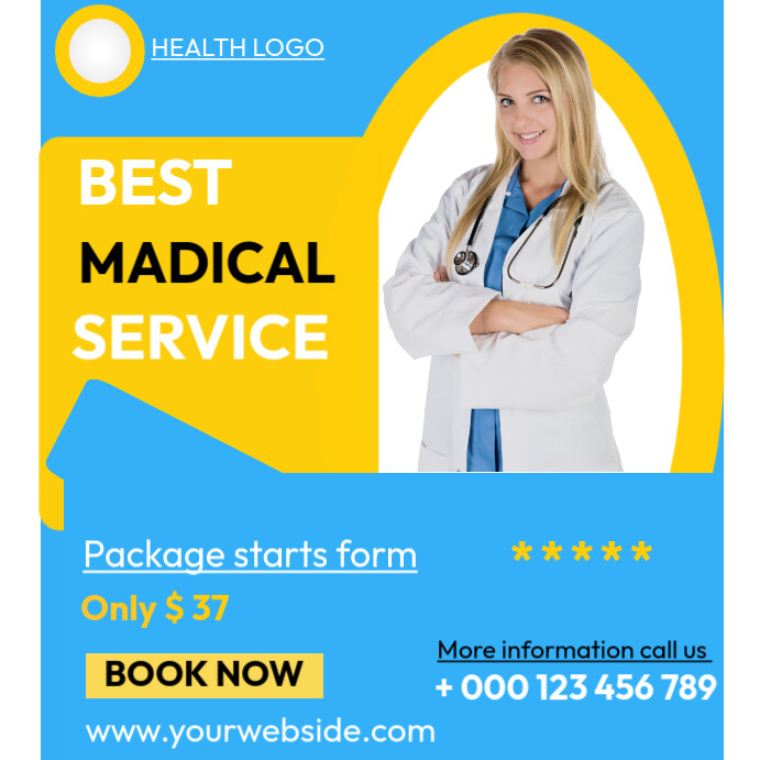 Copy of Blue Professional Best Medical Services Square (1:1) | PosterMyWall