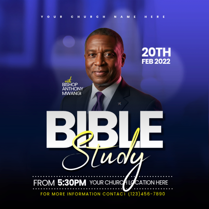 Blue Professional Bible Study Instagram Post Template | PosterMyWall